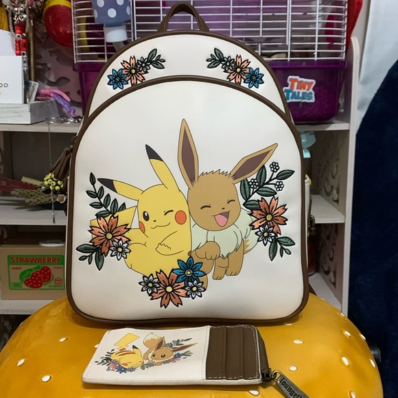 Loungefly | Bags | Loungefly Pokmon Pikachu Eevee Floral Mini Backpack ...